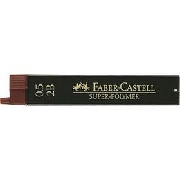 Faber-Castell SUPER-POLYMER Bleistiftminen schwarz 2B 0,5 mm, 12 St.