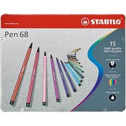 Stabilo Pen 68 Filzstifte farbsortiert, 15 St.