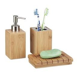 Relaxdays Badaccessoires-Set braun