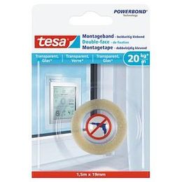 Tesa Montageband 77740 doppelseitiges Klebeband 19,0 mm x 1,5 m, 1 Rolle