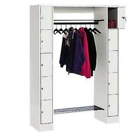 C+P CP Garderobe mit Schließfächern Serie 8070 lichtgrau 80710-00 S10000, 10 Schließfächer 143,0 x 48,0 x 195,0 cm