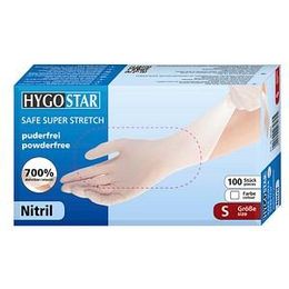 Hygostar unisex Einmalhandschuhe SAFE SUPER STRETCH weiß Größe S 100 St.