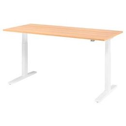 Hammerbacher XMKA19 elektrisch höhenverstellbarer Schreibtisch eiche rechteckig, C-Fuß-Gestell weiß 180,0 x 80,0 cm