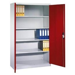 C+P CP Stahlschrank C 2000 Acurado 9460-000 S10693 lichtgrau, rubinrot 120,0 x 40,0 x 195,0 cm, aufgebaut