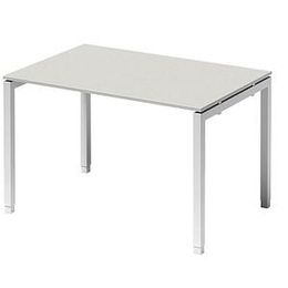 Bisley Cito höhenverstellbarer Schreibtisch grauweiß, verkehrsweiß rechteckig, 4-Fuß-Gestell weiß 120,0 x 80,0 cm