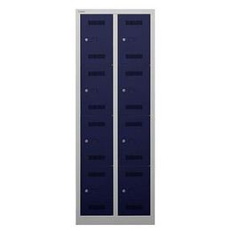 Bisley Schließfachschrank MonoBloc ML06D4 lichtgrau, oxfordblau ML06D4505, 8 Schließfächer 61,0 x 50,0 x 170,0 cm