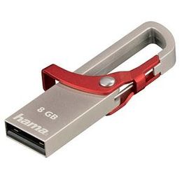 Hama USB-Stick Hook-Style rot, silber 8 GB