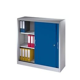 C+P CP Schiebetürenschrank C 2000 Acurado, 2047-00 S10019 lichtgrau, enzianblau 2 Fachböden 120,0 x 40,0 x 120,0 cm