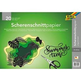 Folia Scherenschnittpapier ungummiert schwarz 90 g/qm 20 Bogen