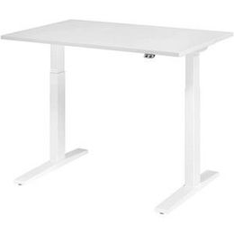 Hammerbacher XMKA12 elektrisch höhenverstellbarer Schreibtisch weiß rechteckig, C-Fuß-Gestell weiß 120,0 x 80,0 cm