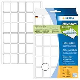 960 Herma Movables Etiketten 10608 weiß 19,0 x 27,0 mm