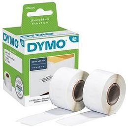 Dymo Endlosetikettenrollen für Etikettendrucker S0722370 weiß, 28,0 x 89,0 mm, 2 x 130 Etiketten