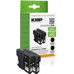 KMP B78D schwarz Druckerpatronen kompatibel zu brother LC-1100BK, 2er-Set