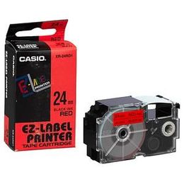 Casio Schriftband XR-24RD XR-24RD1, 24 mm schwarz auf rot