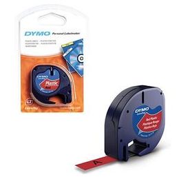 Dymo Schriftband LetraTag 91223 S0721630, 12 mm schwarz auf rot