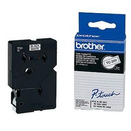 Brother Schriftband TC-201 TC201, 12 mm schwarz auf weiß