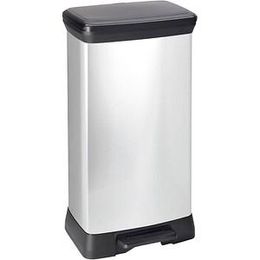 curver DECOBIN SLIM BIN Mülleimer 50,0 l silbermetallic