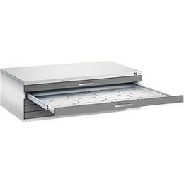 C+P CP 7200 Planschrank lichtgrau, vulkangrau 5 Schubladen 135,0 x 96,0 x 42,0 cm