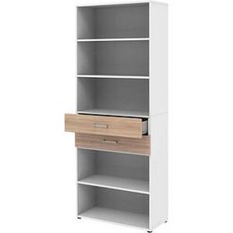 Röhr-Bush röhr Regalschrank direct.office, 859S681000 weiß, sonoma-eiche 80,0 x 34,4 x 212,5 cm