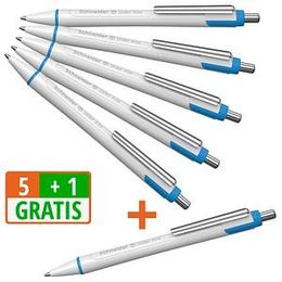 5 + 1 GRATIS: Schneider Kugelschreiber Slider Xite weiß Schreibfarbe blau, 5 St. + GRATIS 1 St.