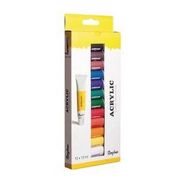 Rayher Künstler-Set Acrylfarben farbsortiert 12 x 12,0 ml