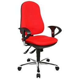 Topstar Bürostuhl Support ®Syncro Deluxe, 8559U G21 Stoff rot, Gestell chrom