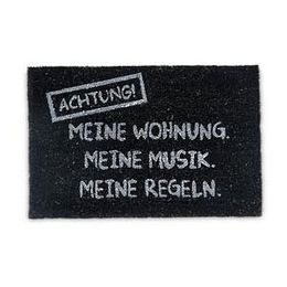 Relaxdays Kokosmatte Meine Wohnung schwarz 40,0 x 60,0 cm