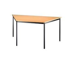 Hammerbacher Konferenztisch buche Trapezform, Vierkantrohr schwarz, 160,0 x 69,3 x 72,0 cm