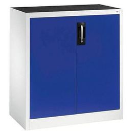 C+P CP Stahlschrank 8821-000 S10203 lichtgrau, enzianblau 93,0 x 50,0 x 100,0 cm, aufgebaut