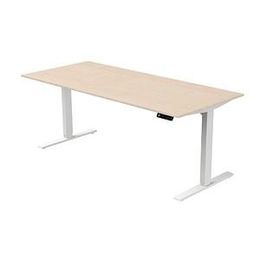 Kerkmann Move 3 elektrisch höhenverstellbarer Schreibtisch ahorn rechteckig, T-Fuß-Gestell weiß 180,0 x 80,0 cm