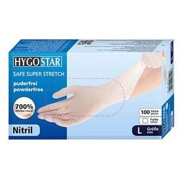 Hygostar unisex Einmalhandschuhe SAFE SUPER STRETCH weiß Größe L 100 St.