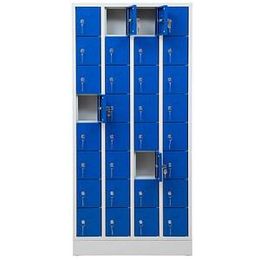 Gürkan Gürkan Schließfachschrank lichtgrau, enzianblau 110298, 32 Schließfächer 80,0 x 15,0 x 168,0 cm