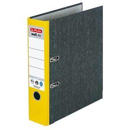 Herlitz maX.file nature Ordner gelb marmoriert Karton 8,0 cm DIN A4