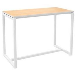 PAPERFLOW Stehtisch easyDesk buche rechteckig, Vierkantrohr weiß, 150,0 x 75,0 x 110,0 cm