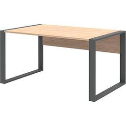 Röhr-Bush röhr direct.office Schreibtisch hickory rechteckig, Kufen-Gestell grau 150,0 x 80,0 cm