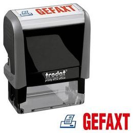 trodat Textstempel "Gefaxt" printy 4912 office selbstfärbend blau, rot