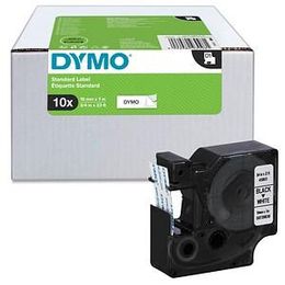 10 Dymo Schriftbänder D1 45803 2093098, 19 mm schwarz auf weiß