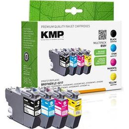 KMP B58V schwarz, cyan, magenta, gelb Druckerpatronen kompatibel zu brother LC-3217VALDR, 4er-Set