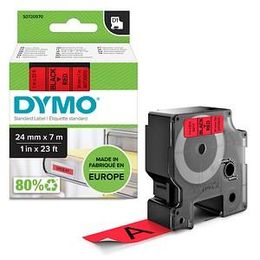 Dymo Schriftband D1 53717 S0720970, 24 mm schwarz auf rot