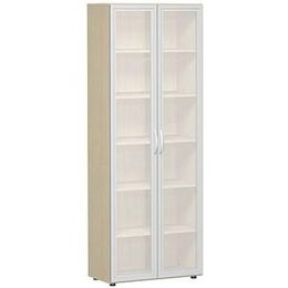 geramöbel geramöbel Aktenschrank Flex, S-386821-GTA ahorn, Acrylglas satiniert 5 Fachböden 80,0 x 42,0 x 216,0 cm