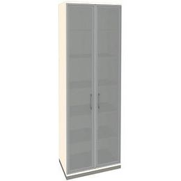 FM Aktenschrank Oldenburg, 4260672331895 weiß, Acrylglas satiniert 5 Fachböden 80,0 x 44,2 x 222,1 cm