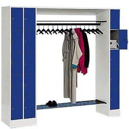 C+P CP Garderobe mit Schließfächern Serie 8070 lichtgrau, enzianblau 80730-00 S10006, 15 Schließfächer 210,0 x 48,0 x 195,0 cm