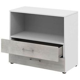 Röhr-Bush röhr Regalschrank direct.office, 859B281000 weiß, beton 80,0 x 34,4 x 72,0 cm