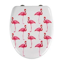 Wenko WC-Sitz mit Absenkautomatik Flamingo weiß, pink