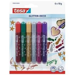 6 Tesa Glitter Deco Classic Colors Klebestifte 6x 10,0 g