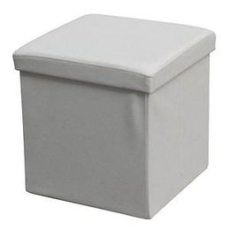 ECHTWERK Hocker mit Stauraum Store Cube EW-SW-0440 weiß Kunstleder