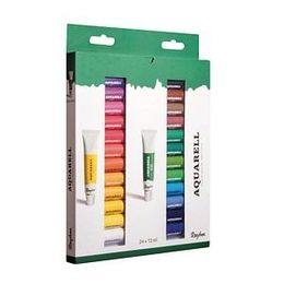 Rayher Künstler-Set Aquarellfarben farbsortiert 24 x 12,0 ml