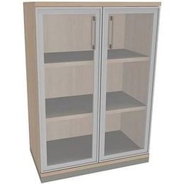 FM Aktenschrank Oldenburg, 4260429767656 akazie, Acrylglas klar 2 Fachböden 80,0 x 44,2 x 113,3 cm