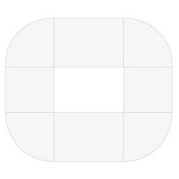 Hammerbacher Konferenztisch weiß oval, Rundrohr chrom, 320,0 x 240,0 x 72,0 - 74,0 cm