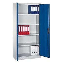 C+P CP Stahlschrank C 2000 Acurado 9260-000 S11311 lichtgrau, enzianblau 93,0 x 40,0 x 195,0 cm, aufgebaut